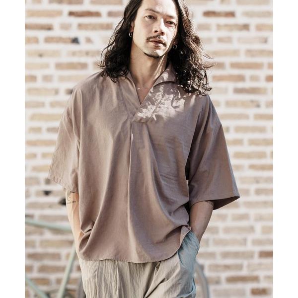 『セール実施中』ZOZO問い合わせ番号:81353306ショップ:CAMBIO，カンビオブランド:CAMBIO，カンビオ商品名:mhs2123- Peach Skin Typewriter Short Sleeve Skipper Pull...