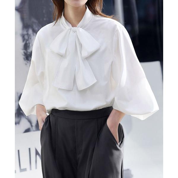 『タイムセール実施中』ZOZO問い合わせ番号:81353818ショップ:RIVER FIELD &amp; Co.，リバーフィールド　アンド　コーブランド:Flolia，フロリア商品名:《新色追加》ボウタイ ボリューム袖 ブラウス 長袖 オ...