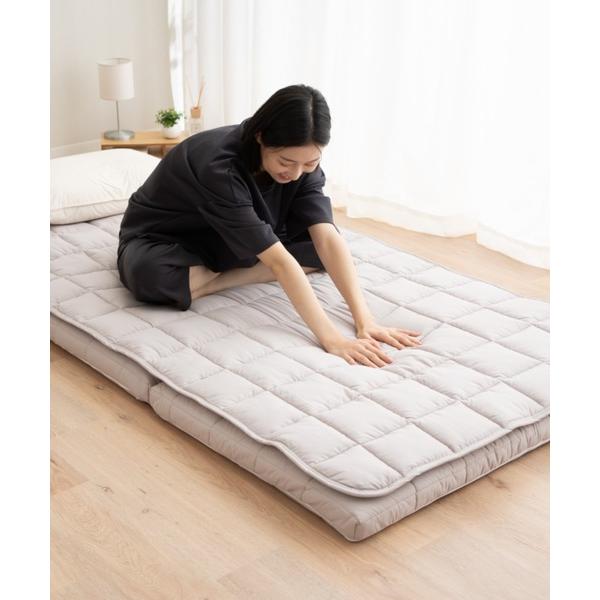 『タイムセール実施中』ZOZO問い合わせ番号:81386268ショップ:EMOOR，エムールブランド:EMOOR，エムール商品名:マチ付き 三つ折り布団マットレス ベッドパッド付き/ダブルカテゴリ:インテリア>寝具ブランド品番:458...