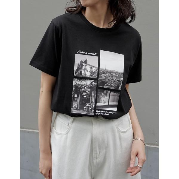 ZOZO問い合わせ番号:81525122ショップ:Re:EDIT，リエディブランド:Re:EDIT，リエディ商品名:[リニューアル][UVカット][接触冷感][紫外線対策]PARISシティスケープTシャツカテゴリ:トップス>Tシャツ/...