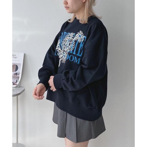 『タイムセール実施中』ZOZO問い合わせ番号:81593141ショップ:AS KNOW AS PLUS，アズノゥアズプラスブランド:AS KNOW AS plus，アズノゥアズプラス商品名:◎フラワー刺繍重ねロゴプリント　スウェットプルオー...