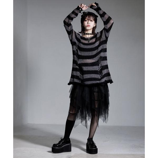 ZOZO問い合わせ番号:81658245ショップ:夢展望（YUMETENBO），ユメテンボウブランド:Diable baiser，ディアブルベーゼ，夢展望，ユメテンボウ商品名:サブジラ系ボーダーニットカテゴリ:トップス>ニット/セータ...