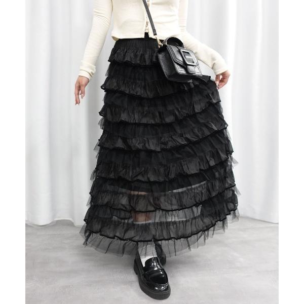 『タイムセール実施中』ZOZO問い合わせ番号:81693629ショップ:CORNERS，コーナーズブランド:Lots of Love，ロッツオブラブ商品名:オーガンジー×チュールティアードスカートカテゴリ:スカート>スカートブランド品...