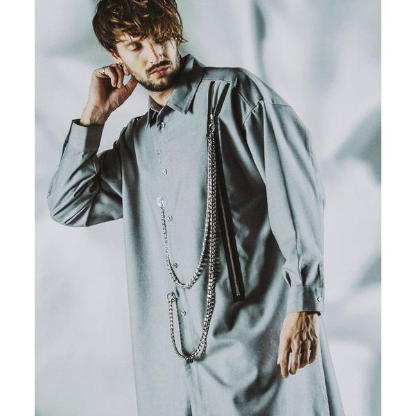 『セール実施中』ZOZO問い合わせ番号:81727254ショップ:NO ID.，ノーアイディーブランド:NO ID.，ノーアイディ商品名:【NO ID.】Chain Long Big Shirt / チェーン ロング ビッグ シャツカテゴリ...