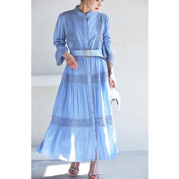 ZOZO問い合わせ番号:81762270ショップ:FRENCH PAVE，フレンチパヴェブランド:CAWAII，カワイイ商品名:(ベルト付き) 爽やかな風感じるサークルレースのロングワンピースカテゴリ:ワンピース/ドレス>ワンピースブ...