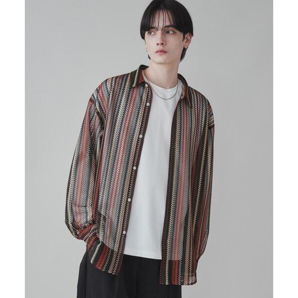 『タイムセール実施中』ZOZO問い合わせ番号:81764269ショップ:WEGO，ウィゴーブランド:LUCY，ルーシー，WEGO，ウィゴー商品名:LUCY/ストライプメッシュBIGシャツカテゴリ:トップス>シャツ/ブラウスブランド品番...