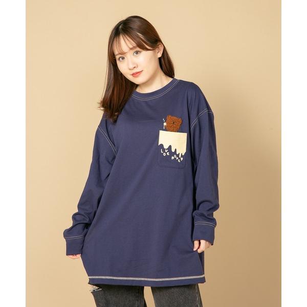 ZOZO問い合わせ番号:81799434ショップ:JEANS MATE，ジーンズメイトブランド:JEANS MATE，ジーンズメイト商品名:【LIVERY/ライブリー】　はちみつ大好きクマロンT　アニマルシリーズカテゴリ:トップス>T...