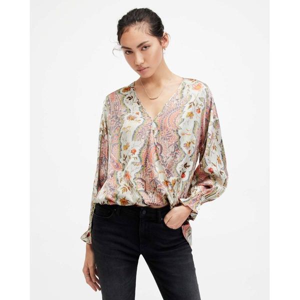 『セール実施中』ZOZO問い合わせ番号:81861504ショップ:ALLSAINTS，オールセインツブランド:ALLSAINTS，オールセインツ商品名:PENNY WRAP OVER PAISLEY PRINT SHIRT | PENNY ...