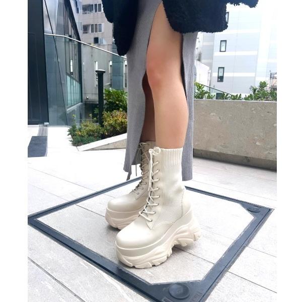 ZOZO問い合わせ番号:81863817ショップ:R&amp;E，アールアンドイーブランド:R&amp;E，アールアンドイー商品名:【R＆E】厚底ラバーStormソックスレースアップミドルブーツカテゴリ:シューズ>ブーツブランド品番:...