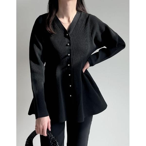 『タイムセール実施中』ZOZO問い合わせ番号:81930345ショップ:Re:EDIT，リエディブランド:Re:EDIT，リエディ商品名:[2026S/S COLLECTION][新色追加]スポンジニットペプラムカーディガンカテゴリ:トップ...