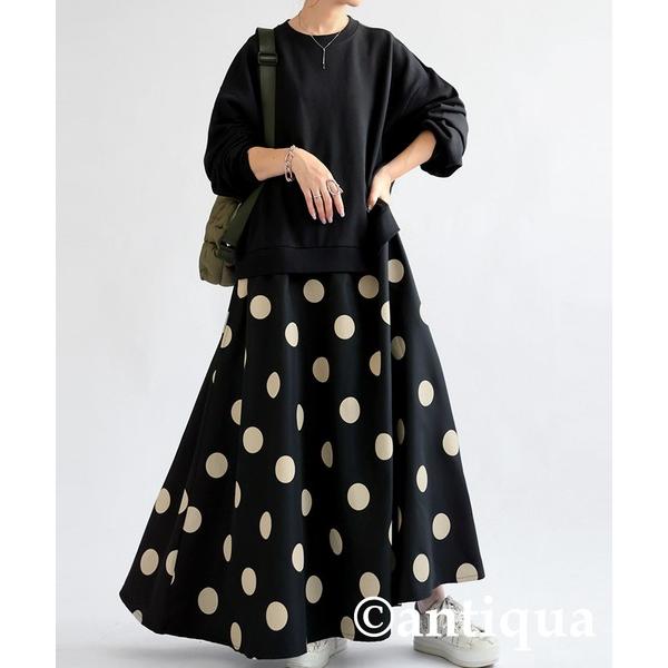 ZOZO問い合わせ番号:81965415ショップ:antiqua，アンティカブランド:antiqua，アンティカ商品名:ドットドッキングワンピースカテゴリ:ワンピース/ドレス>ワンピースブランド品番:PYA-00009素材:本体：綿1...