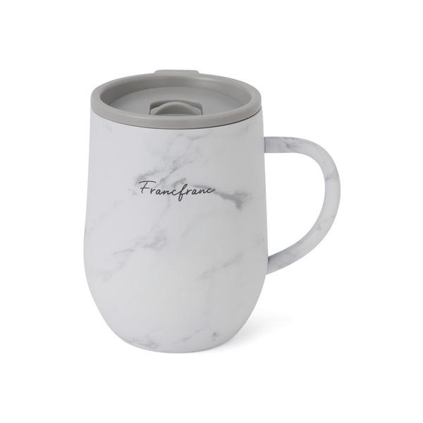 ZOZO問い合わせ番号:81971039ショップ:Francfranc，フランフランブランド:Francfranc，フランフラン商品名:フタ付き ステンレスサーモマグ 320ml マーブル ホワイトカテゴリ:食器/キッチン>グラス/マ...
