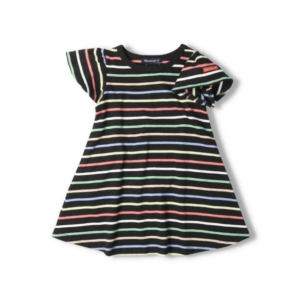 『タイムセール実施中』ZOZO問い合わせ番号:81971624ショップ:こどもの森e-shop，コドモノモリイーショップブランド:moujonjon，ムージョンジョン商品名:カラフルボーダー半袖ワンピースカテゴリ:ワンピース/ドレス>...