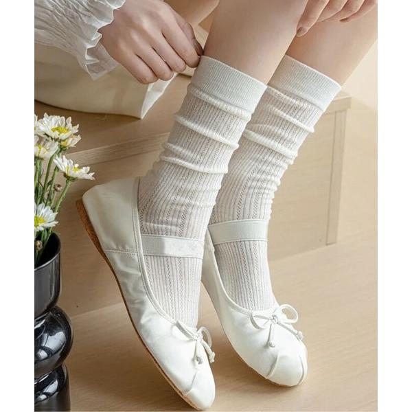 ※このアイテムは返品・交換対象外商品です。ZOZO問い合わせ番号:82036076ショップ:RiNc，リンクブランド:ammy.，エイミードット商品名:【 ammy. / エイミードット 】 透かし編み デザイン シアーソックスカテゴリ:レ...