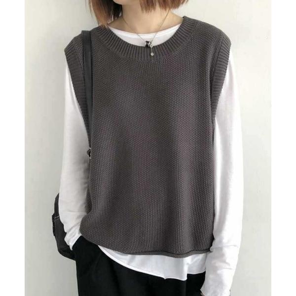 ZOZO問い合わせ番号:82071466ショップ:SAISON DE PAPILLON，セゾン ド パピヨンブランド:SEU，エスイーユー，SAISON DE PAPILLON，セゾンドパピヨン商品名:裾くるりデザインニットベスト ジレ サ...