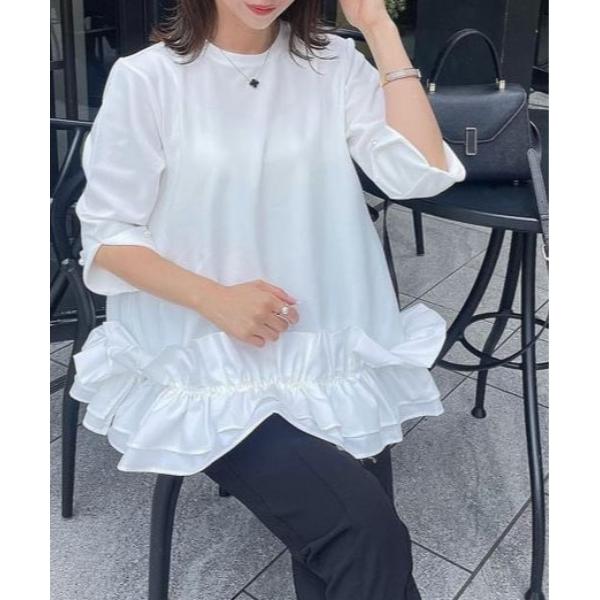 『タイムセール実施中』ZOZO問い合わせ番号:82103103ショップ:Bonjour Sagan，ボンジュールサガンブランド:each，イーチ商品名:袖パール付き裾フリルプルオーバーカテゴリ:トップス>シャツ/ブラウスブランド品番:...