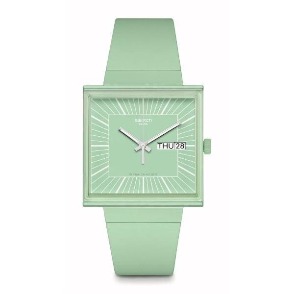 ZOZO問い合わせ番号:82104633ショップ:SWATCH，スウォッチブランド:SWATCH，スウォッチ商品名:WHAT IF…MINT?カテゴリ:腕時計>アナログ腕時計ブランド品番:SO34G701素材:ケース素材:Biocer...