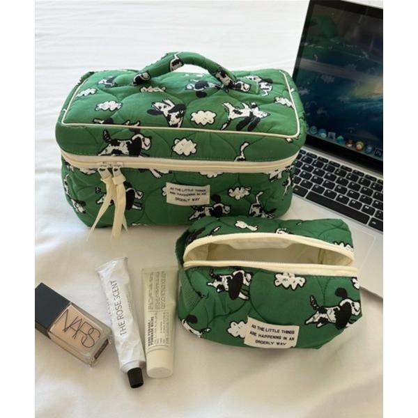 『タイムセール実施中』ZOZO問い合わせ番号:82105622ショップ:VIBGYOR，ヴィブジョーブランド:Pochi Pouch，ポチポーチ商品名:Pochi Pouch/【２サイズ展開】グリーンDog柄 キルティング マルチ ポーチカ...