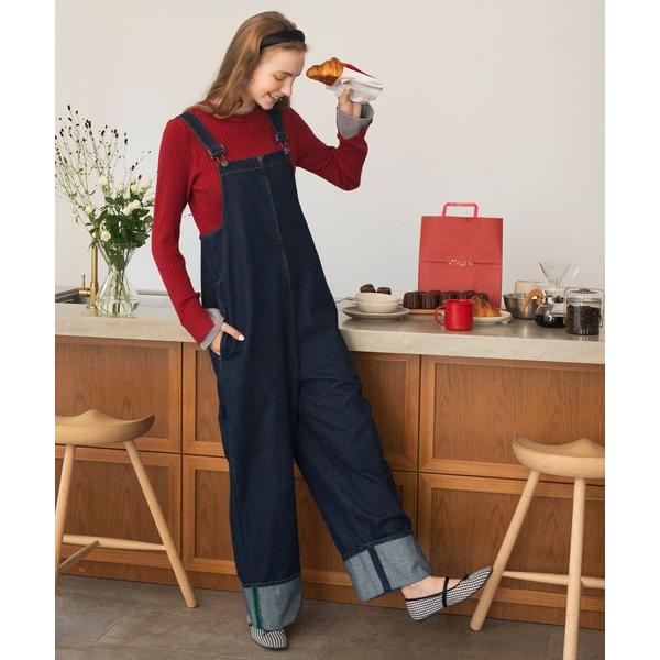 『タイムセール実施中』ZOZO問い合わせ番号:82138978ショップ:BONLECILL，ボンルシールブランド:BONLECILL，ボンルシール商品名:カラーステッチロールアップハーフジップデニムサロペットカテゴリ:オールインワン・サロペ...