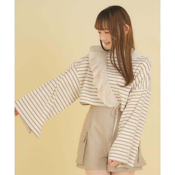 『タイムセール実施中』ZOZO問い合わせ番号:82444193ショップ:夢展望（YUMETENBO），ユメテンボウブランド:moulis'，ムーリス，Newlyme，ニューリーミー，夢展望，ユメテンボウ商品名:ワイドスリーブボーダーロンTカ...