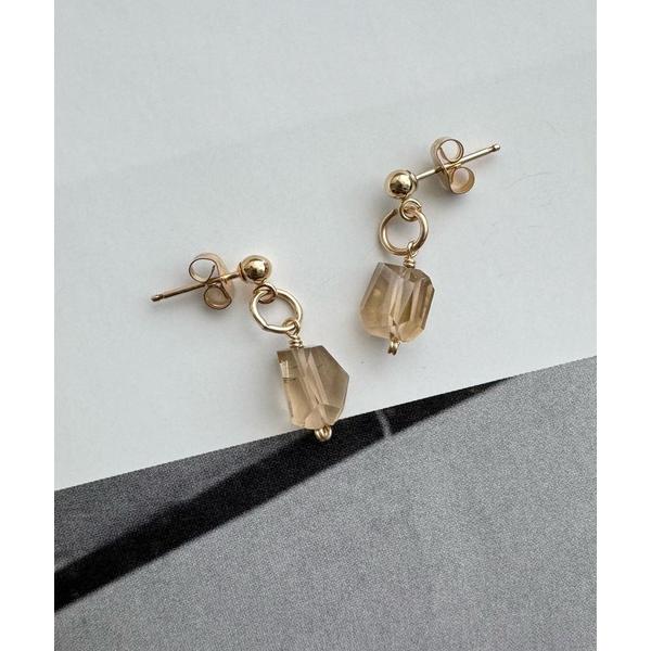 ※このアイテムは返品・交換対象外商品です。ZOZO問い合わせ番号:82475985ショップ:TONE，トーンブランド:tone，トーン商品名:【L.amiche】シャンパンクォーツ×14kgfピアスカテゴリ:アクセサリー>ピアス（両耳...