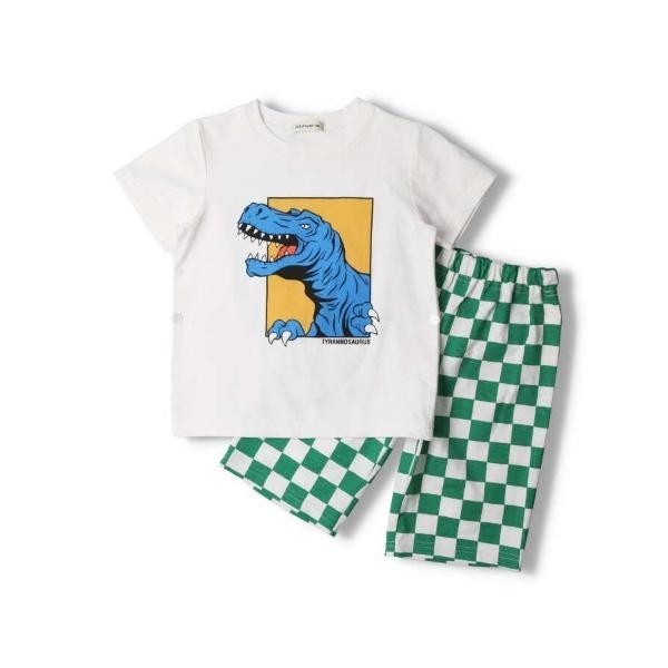 『タイムセール実施中』ZOZO問い合わせ番号:82547556ショップ:こどもの森e-shop，コドモノモリイーショップブランド:Kids Foret，キッズフォーレ商品名:恐竜半袖パジャマ・ルームウェアカテゴリ:ルームウェア>ルーム...