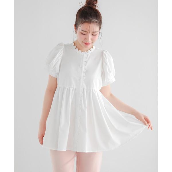 『タイムセール実施中』ZOZO問い合わせ番号:82642508ショップ:Fit more，フィットモアブランド:Fit more，フィットモア商品名:スカラップペプラムブラウスカテゴリ:トップス>シャツ/ブラウスブランド品番:f5t4...