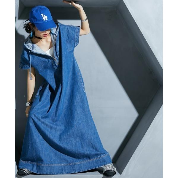 ZOZO問い合わせ番号:82643027ショップ:SMILE LAND，スマイルランドブランド:GEVS.，ジェイヴィス，SMILE LAND，スマイルランド商品名:綿100％デニムパーカーマキシワンピース ＜大きいサイズ有＞GEVS.カテ...