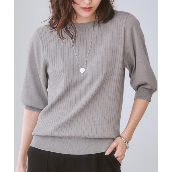 『タイムセール実施中』ZOZO問い合わせ番号:82675918ショップ:nissen，ニッセンブランド:7days Life Styling，セブンデイズライフスタイリング商品名:【接触冷感／UVカット／毛玉防止】パフ袖ボートネックリブニッ...