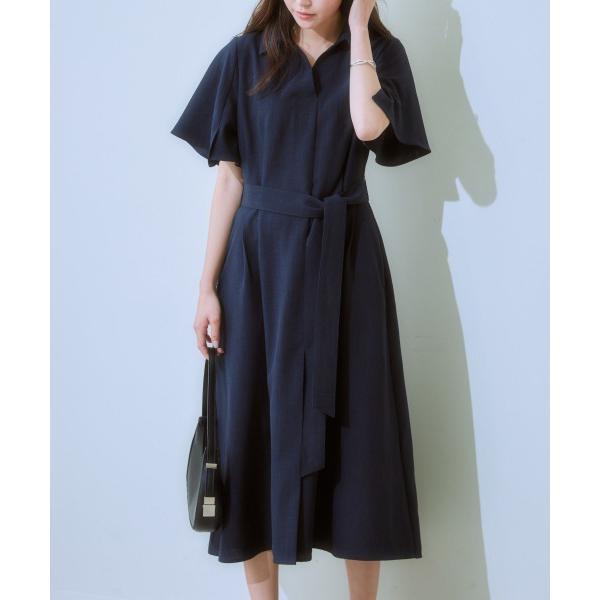 ZOZO問い合わせ番号:82676701ショップ:nissen，ニッセンブランド:7days Life Styling，セブンデイズライフスタイリング商品名:麻調合繊ミディ丈フレアワンピース（しわになりにくい・接触冷感・ＵＶカット・洗える）...