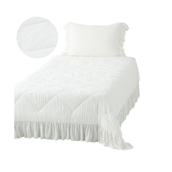 『セール実施中』ZOZO問い合わせ番号:82676842ショップ:Francfranc，フランフランブランド:Francfranc，フランフラン商品名:ふわくしゅ 肌掛けふとん フリル ダブル ホワイトカテゴリ:インテリア>寝具ブラン...