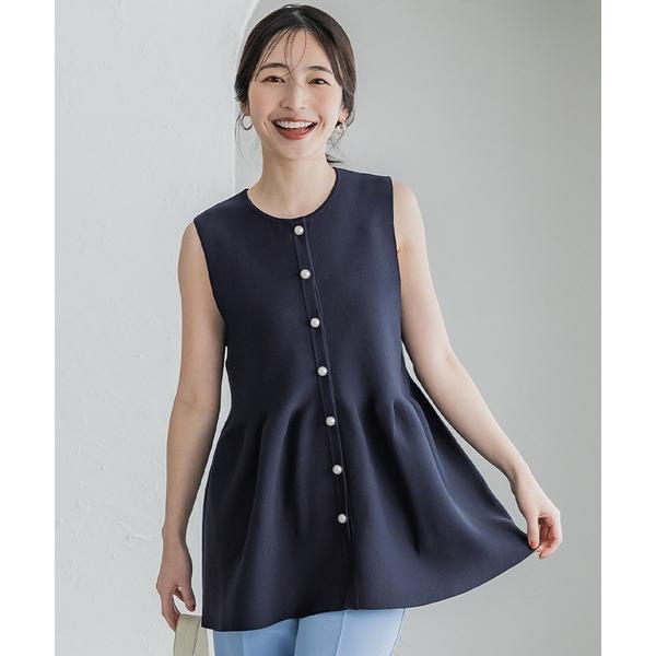 ZOZO問い合わせ番号:82680104ショップ:coca，コカブランド:coca（coca），コカ商品名:パール釦スポンディッシュニットペプラムベストカテゴリ:トップス>ベストブランド品番:36-230926001-11素材:ポリエ...