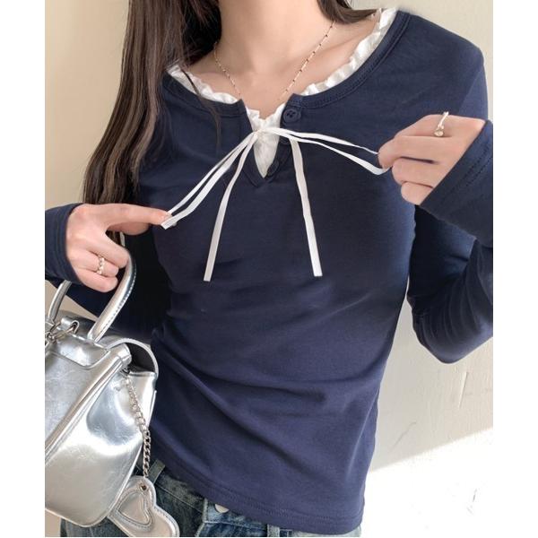 『タイムセール実施中』ZOZO問い合わせ番号:82711673ショップ:me Jane，ミージェーンブランド:PRIVATE  BEACH，プライベートビーチ，meJane，ミージェーン商品名:フェイクレイヤードリボン使いトップスカテゴリ:...