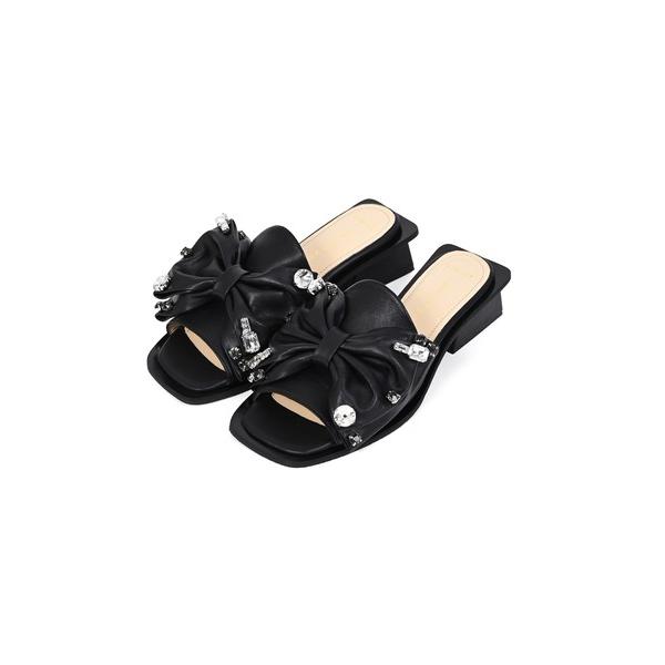 ZOZO問い合わせ番号:82712389ショップ:Narcissus，ナルシスブランド:Narcissus，ナルシス商品名:【OZKAN】リボンビジューサンダル/フラットカテゴリ:シューズ>サンダルブランド品番:OZKAN-01403...