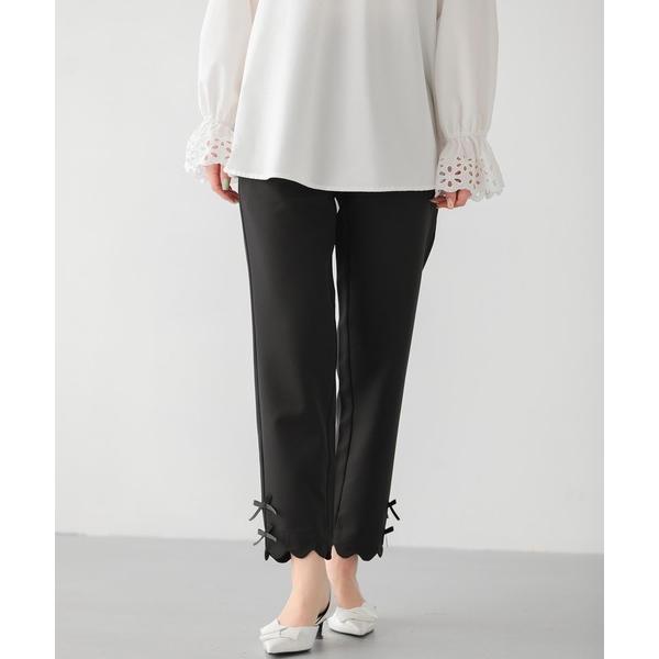 ZOZO問い合わせ番号:82815605ショップ:Fit more，フィットモアブランド:Fit more，フィットモア商品名:裾スカラップリボンテーパードパンツカテゴリ:パンツ>その他パンツブランド品番:f5p4202-3562素材...