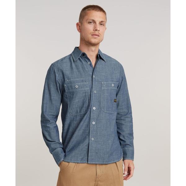 『セール実施中』ZOZO問い合わせ番号:82921578ショップ:G-STAR RAW，ジースター・ロゥブランド:G-STAR，ジースター商品名:NIMES REGULAR SHIRT/ミリタリーディテールシャンブレーシャツカテゴリ:トップ...