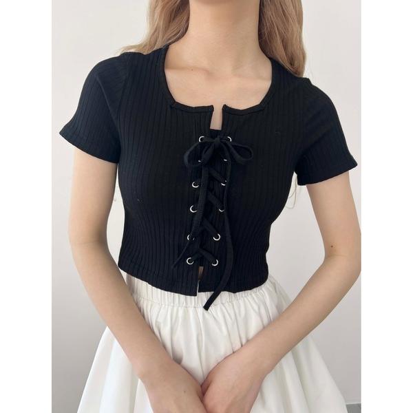 『セール実施中』ZOZO問い合わせ番号:82956633ショップ:WEGO，ウィゴーブランド:PHILLY，フィリー，WEGO，ウィゴー商品名:【大人気★再販】コンパクトレースアップTカテゴリ:トップス>Tシャツ/カットソーブランド品...