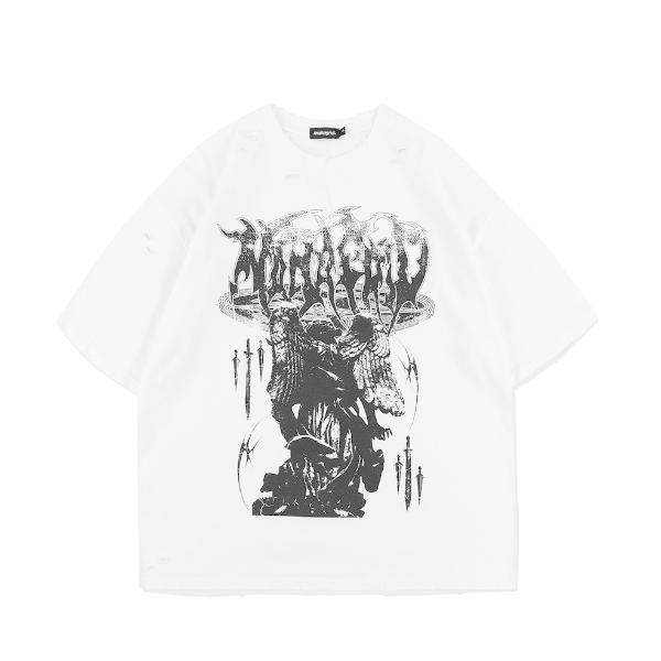 ZOZO問い合わせ番号:83018617ショップ:mahagrid，マハグリッドブランド:MAHAGRID，マハグリッド商品名:『mahagrid/マハグリッド』 GOTH ANGEL DAMAGED TEE/ゴスエンゼルダメージ Tシャツ...