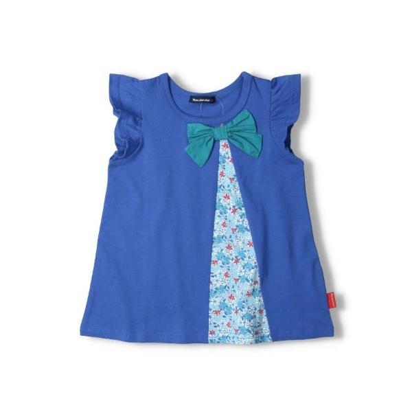 『セール実施中』ZOZO問い合わせ番号:83019967ショップ:こどもの森e-shop，コドモノモリイーショップブランド:moujonjon，ムージョンジョン商品名:花柄切替半袖チュニックTシャツカテゴリ:トップス>Tシャツ/カット...