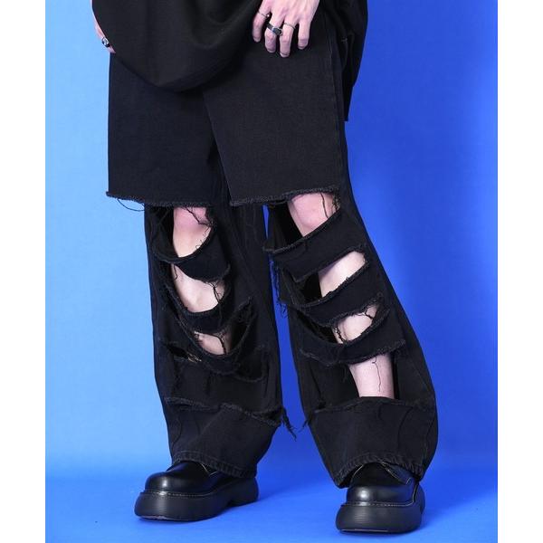 『タイムセール実施中』ZOZO問い合わせ番号:83059040ショップ:ankoROCK，アンコロックブランド:a.p.o.v.，エーピーオービー商品名:a.p.o.v. ハイパークラッシュワイドデニムパンツカテゴリ:パンツ>デニムパ...