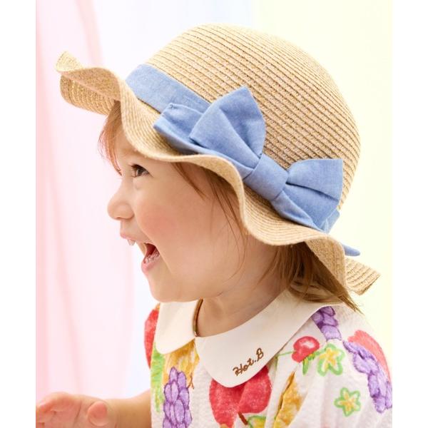 ZOZO問い合わせ番号:83061595ショップ:MIKI HOUSE HOT BISCUITS，ミキハウスホットビスケッツブランド:HOT BISCUITS，ホットビスケッツ商品名:麦わら風 リボン付きハットカテゴリ:帽子>ハットブ...