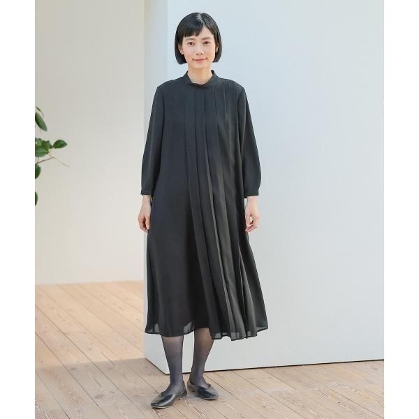 『タイムセール実施中』ZOZO問い合わせ番号:83094821ショップ:nissen，ニッセンブランド:Neina，ネイナ商品名:【喪服・礼服】日本製生地使用　洗える防しわスタンドカラーフロントプリーツワンピース 大きいサイズ有 〔Nein...