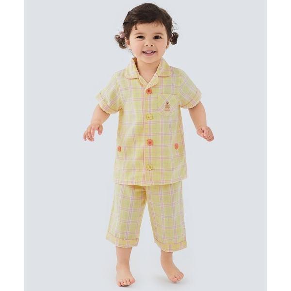 『タイムセール実施中』ZOZO問い合わせ番号:83128426ショップ:Combi mini，コンビミニブランド:combimini，コンビミニ商品名:半袖前開きガーゼパジャマ（先染めチェック）カテゴリ:ルームウェア>ルームウェア/パ...