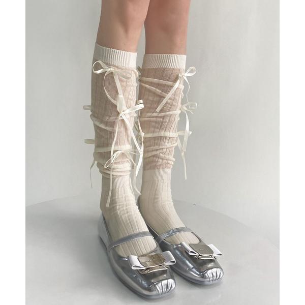 『タイムセール実施中』※このアイテムは返品・交換対象外商品です。ZOZO問い合わせ番号:83397323ショップ:Ulysses，ユリシスブランド:Ulysses，ユリシス商品名:リボンハイソックスカテゴリ:レッグウェア>ソックス/靴...