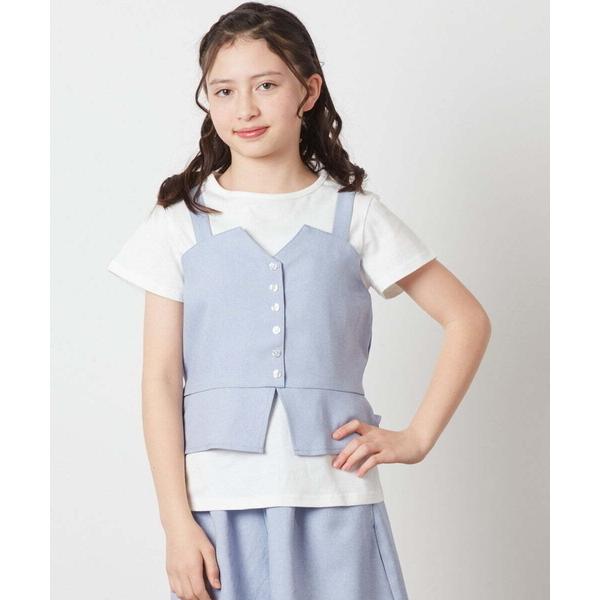 『セール実施中』ZOZO問い合わせ番号:83428857ショップ:a.v.v，アー・ヴェ・ヴェブランド:a.v.v，アーヴェヴェ商品名:[100-130]【セットアップ対応】麻調キャミドッキングトップスカテゴリ:トップス>Tシャツ/カ...