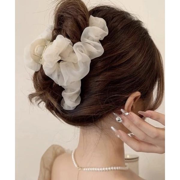 『タイムセール実施中』ZOZO問い合わせ番号:83429395ショップ:RiNc，リンクブランド:ammy.，エイミードット商品名:【 ammy. / エイミードット 】 シフォン チュール ビッグ ヘアクリップカテゴリ:ヘアアクセサリー&...