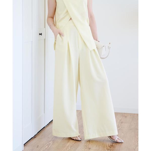 『タイムセール実施中』ZOZO問い合わせ番号:83435237ショップ:ur's，ユアーズブランド:ur's，ユアーズ商品名:オーバーラップタックワイドパンツカテゴリ:パンツ>その他パンツブランド品番:BDXN1854素材:ポリエステ...