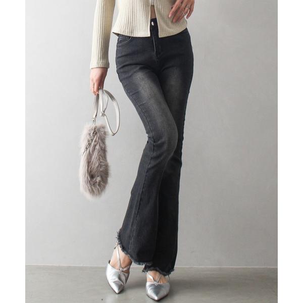 『タイムセール実施中』ZOZO問い合わせ番号:83598433ショップ:SpRay，スプレイブランド:SpRay，スプレイ商品名:【履き心地×脚長効果】軽やかすそフリンジストレッチデニムフレアパンツカテゴリ:パンツ>デニムパンツブラン...