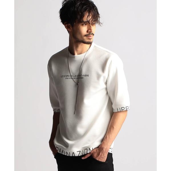 『セール実施中』ZOZO問い合わせ番号:83874316ショップ:NICOLE，ニコルブランド:NICOLE CLUB FOR MEN，ニコルクラブフォーメン商品名:ロゴプリント5分袖プルオーバーカテゴリ:トップス>Tシャツ/カットソ...