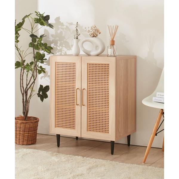 『タイムセール実施中』ZOZO問い合わせ番号:83906940ショップ:BELLUNA PLUS，ベルーナ プラスブランド:iellio，イエリオ商品名:ラタン調キャビネットカテゴリ:インテリア>家具ブランド品番:555564素材:天...